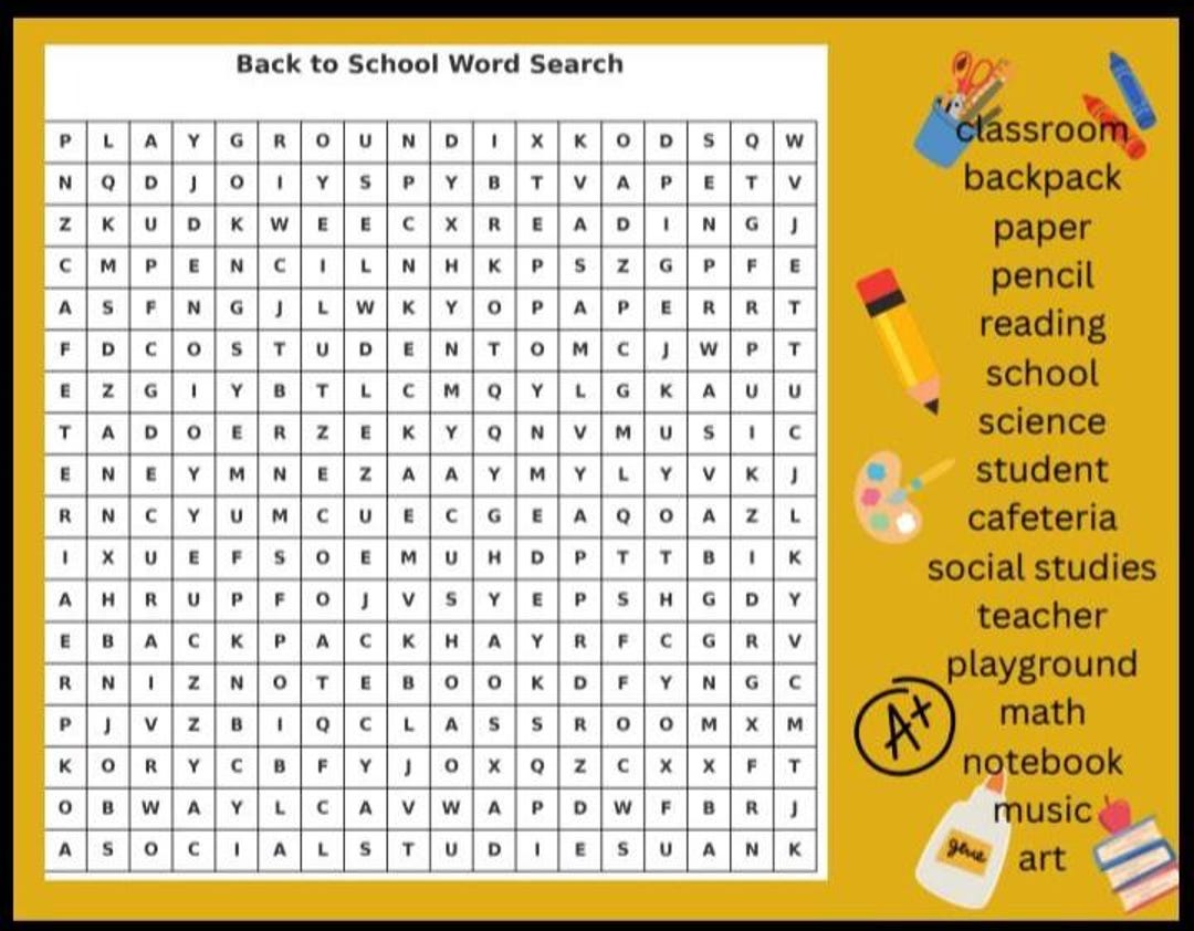 Back to School Word Search Printable | Fun Classroom Activity for Kids ...