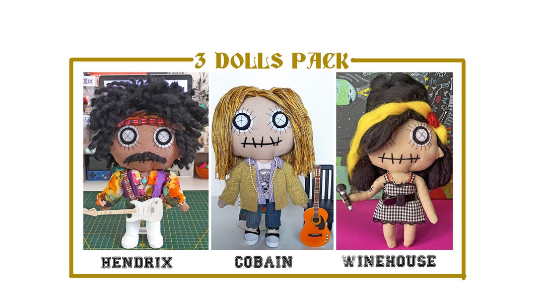 Kurt Cobain Amy Winehouse Jimi Hendrix Inspired Creepy Rag - Etsy