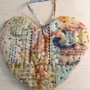 Hand Quilted, Beaded Heart - Etsy