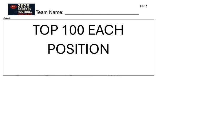 2025 Fantasy Football Cheat Sheet – PPR Rankings & Sleepers Printable PDF - Etsy