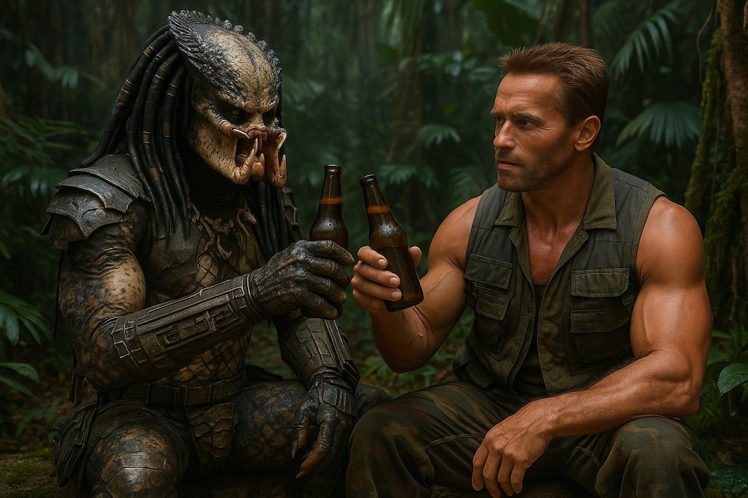 Predator Wall Art | 80s Action Sci-fi Poster | Jungle Beer Scene | Man ...