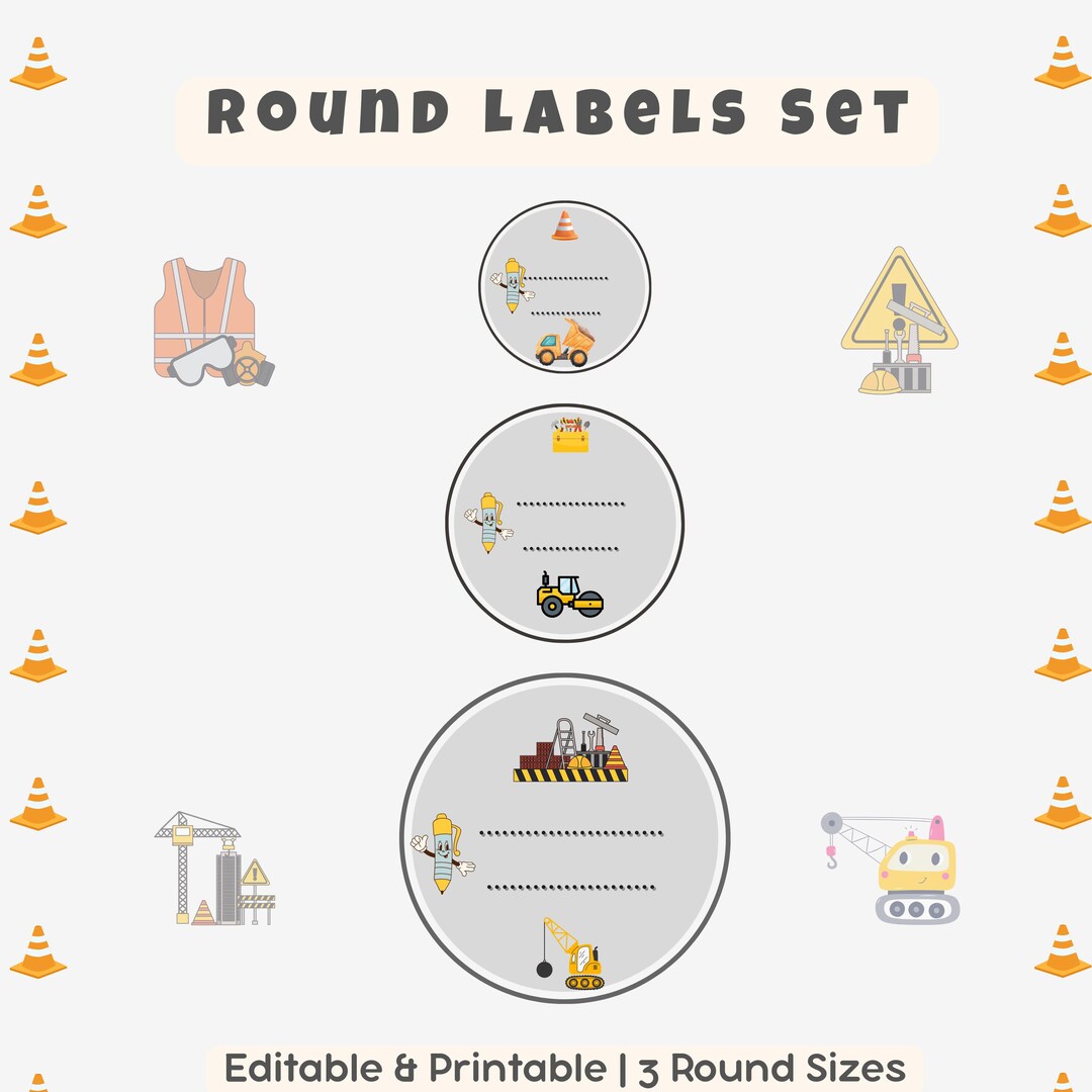 Construction Vehicle Name Labels: Printable Kids Stickers (PDF Download ...