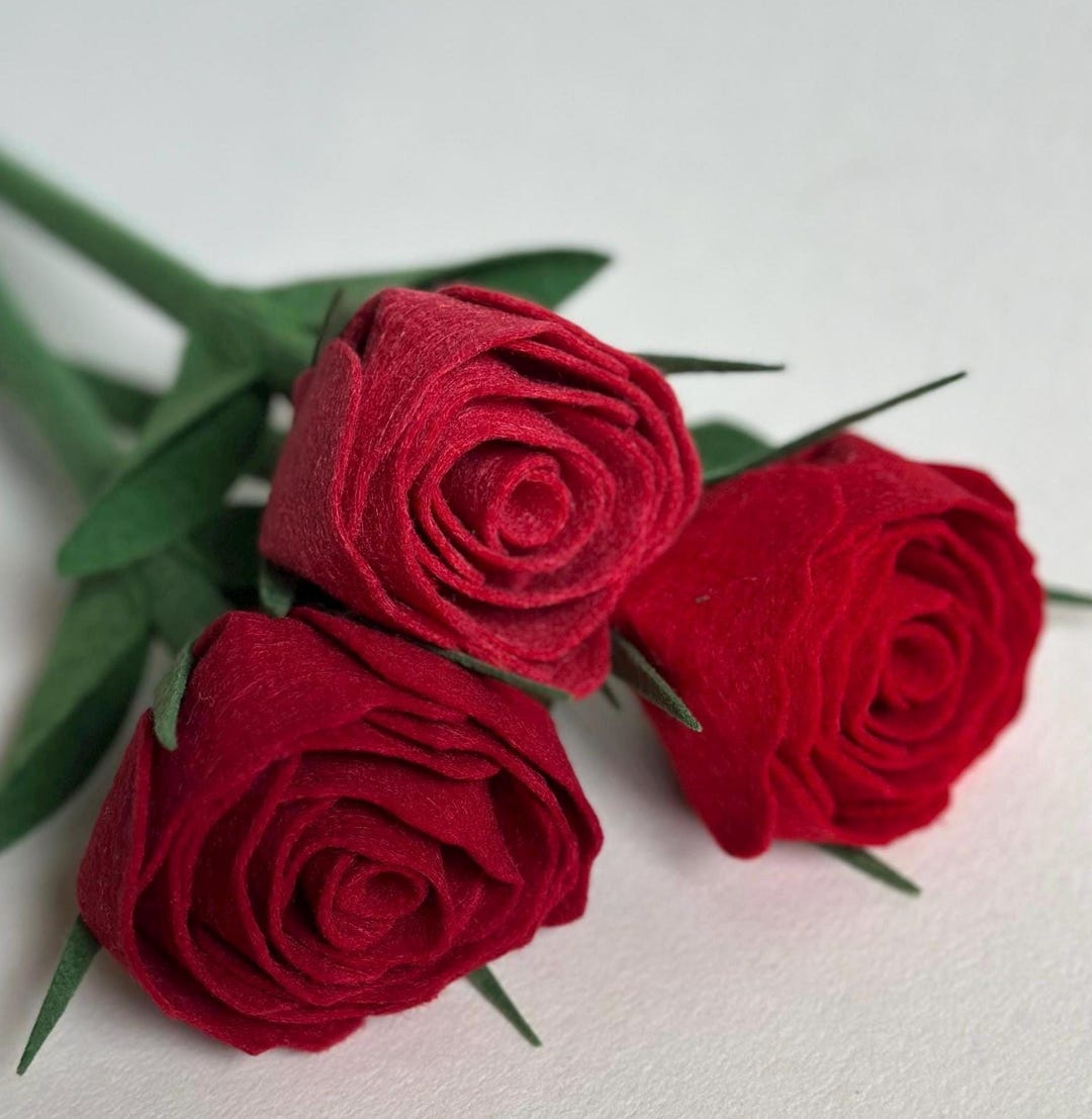 Red Felt Roses for Kids, Ages 6+ - Etsy