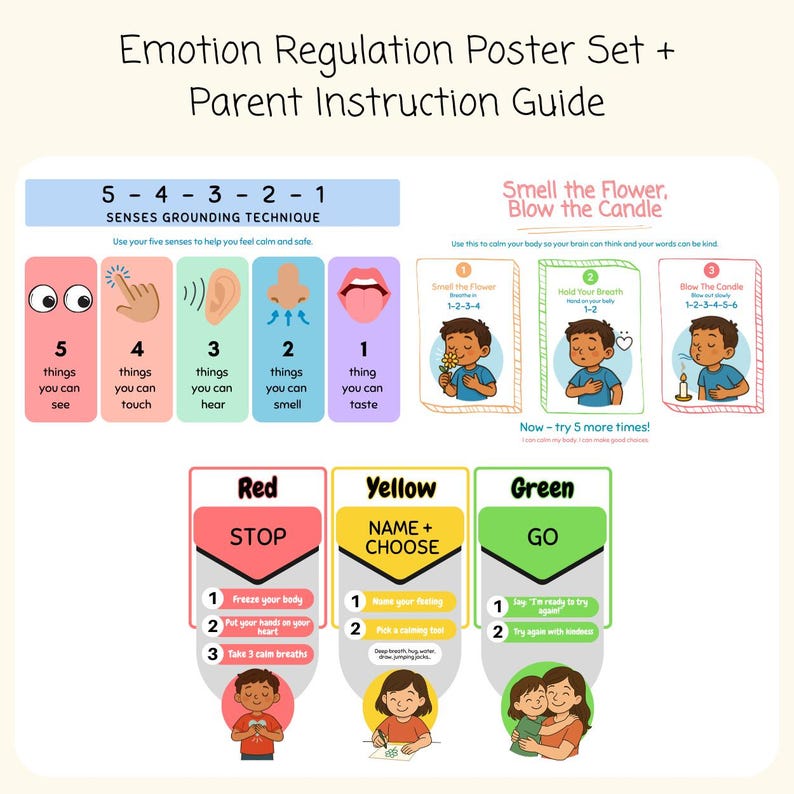 The Calm Kit: Emotional Regulation Poster Bundle W/ Parent Guide - Etsy