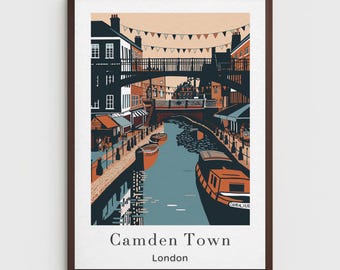 Camden Town Map Poster- Premium Print of London Borough- Minimalist ...