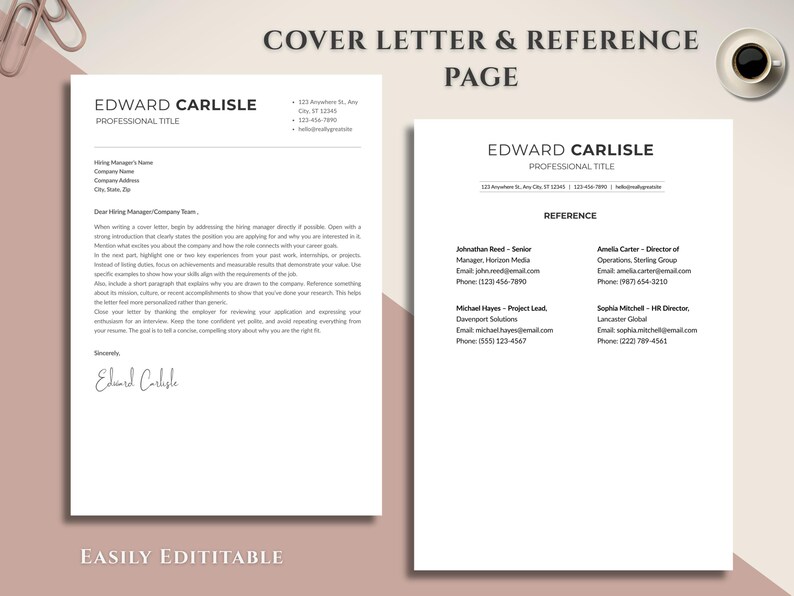 ATS Friendly Resume Template | Word & Canva CV | Professional and ...