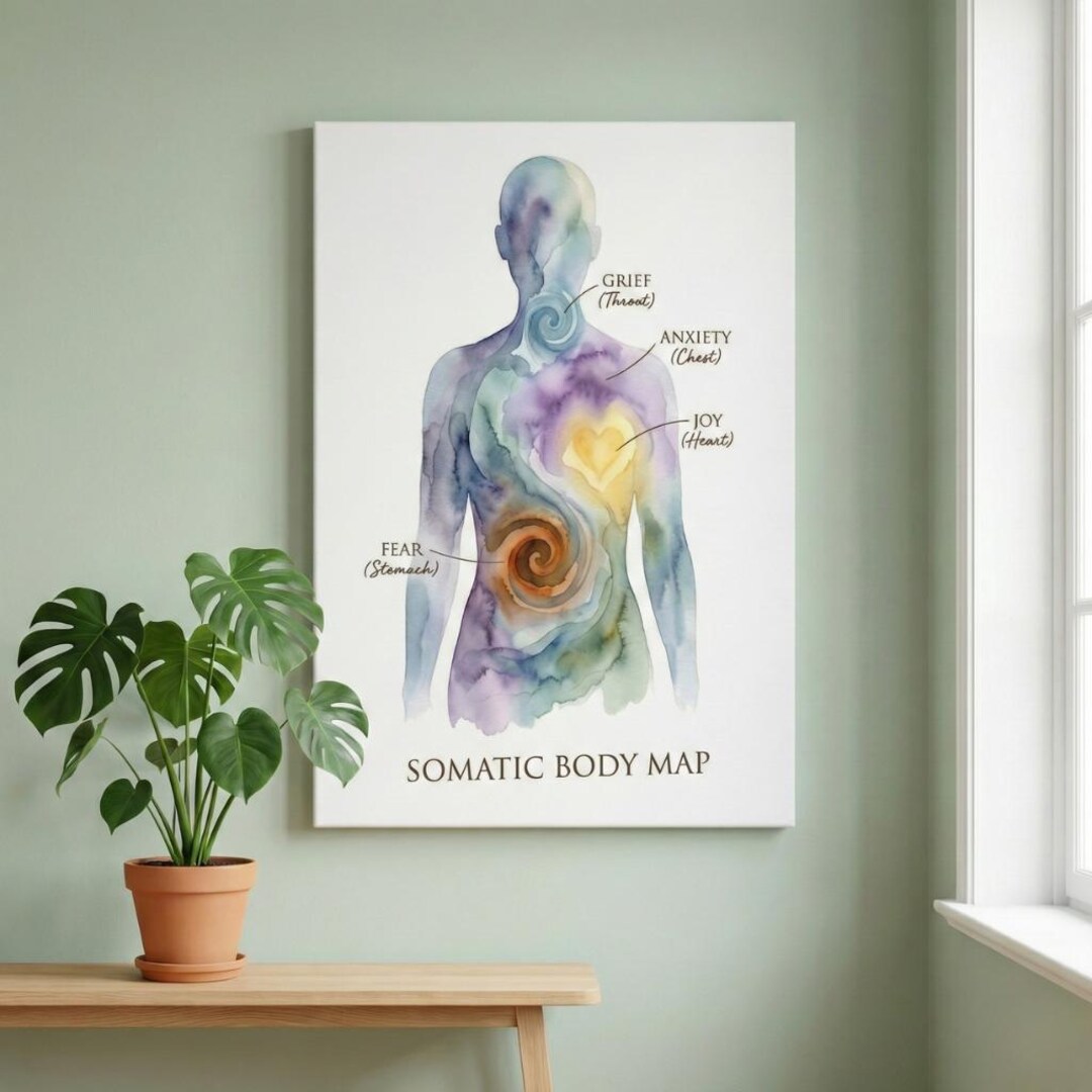 Somatic Body Map Canvas Art | Trauma Therapy Office Decor - Etsy