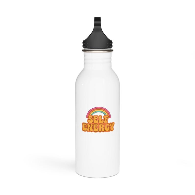 Retro Self Energy Water Bottle, Groovy Rainbow Stainless Steel Flask ...