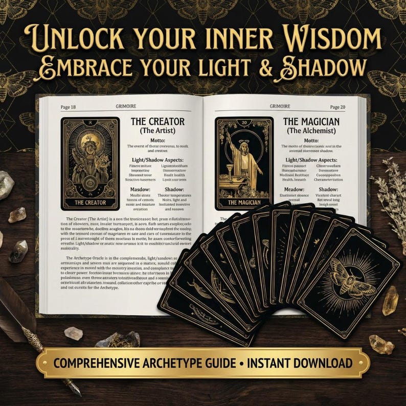 Jungian Archetype Oracle Deck & Shadow Work Journal PDF • Printable ...