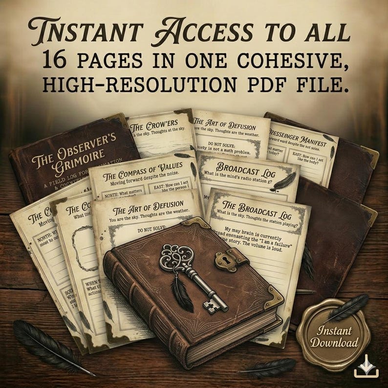 The Observer's Grimoire | Dark Academia Cognitive Defusion Journal ...