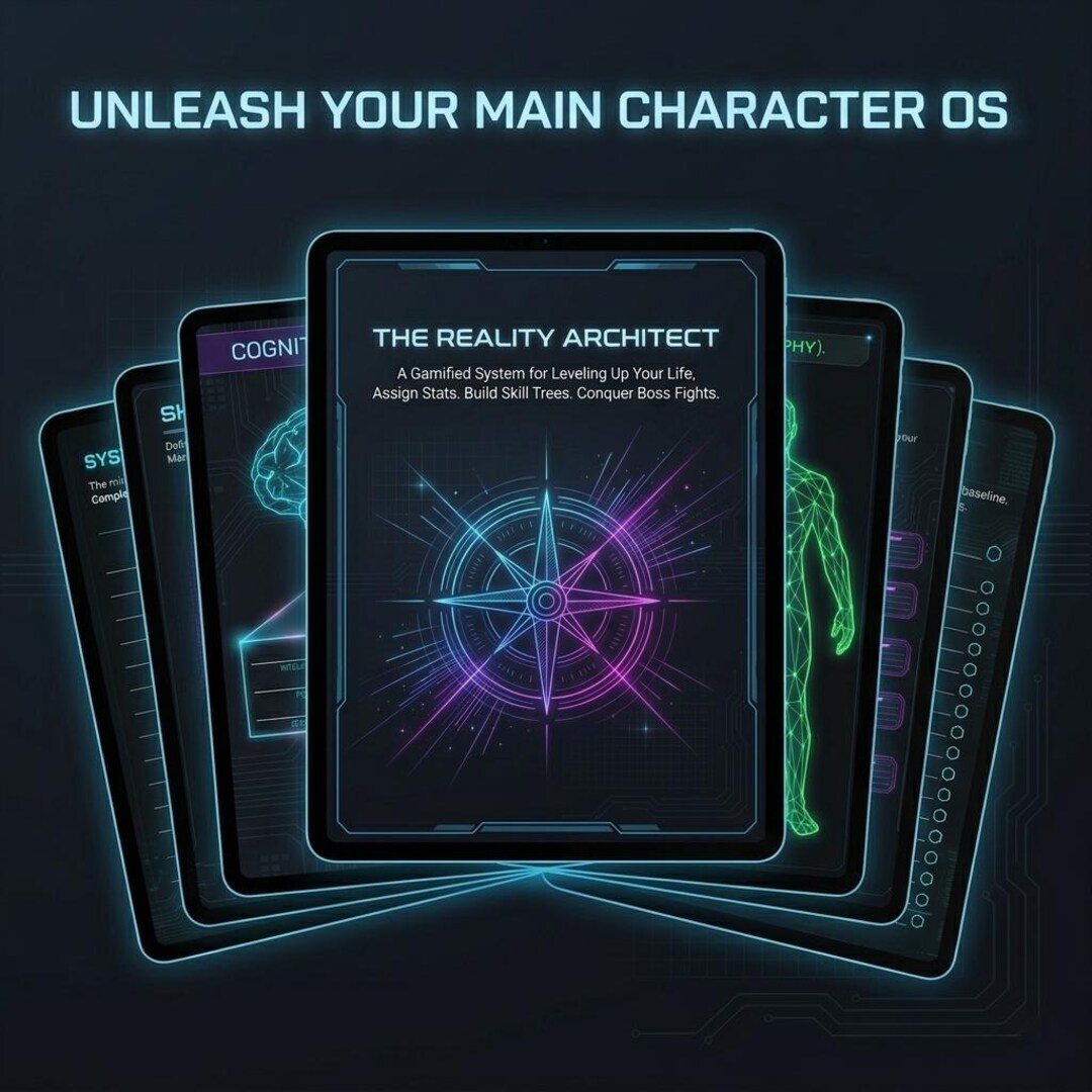 Gamified Life Planner PDF, Main Character OS, Cyberpunk Dark Mode Habit ...