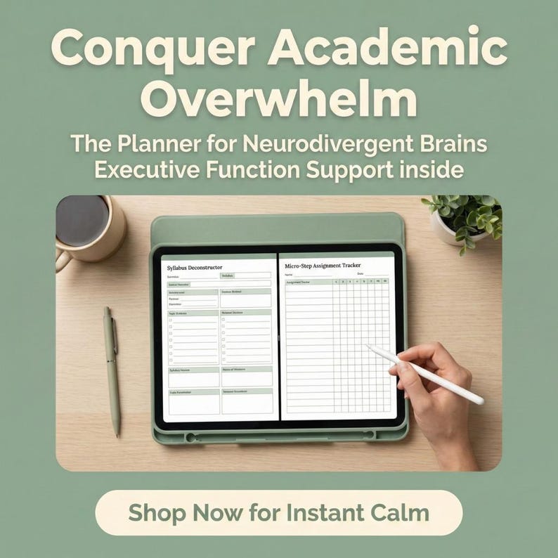 2026 ADHD Academic Planner | Neurodivergent Student, Executive Function ...