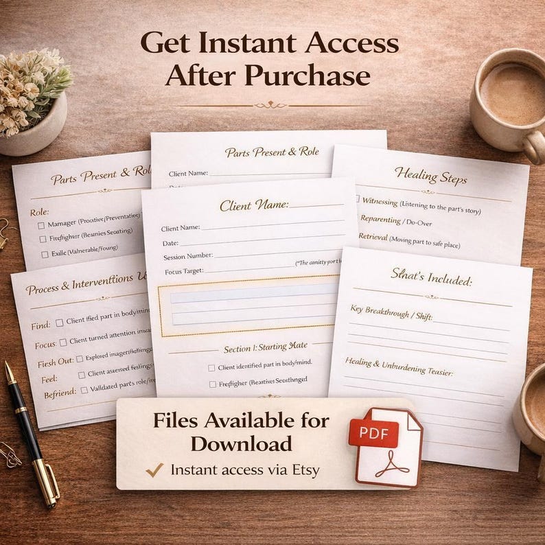 IFS Therapy Worksheets: Parts Work Session Notes & Self-energy Tracker ...