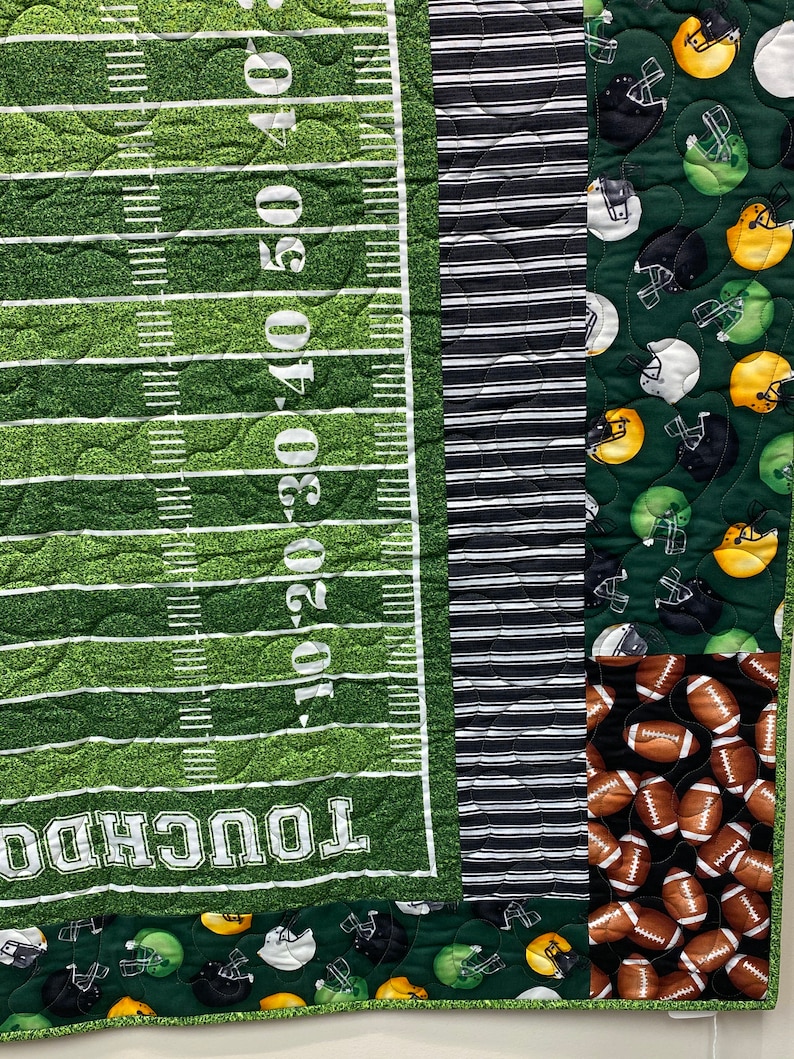 Football Quilt, Fleece, Fabric - Etsy