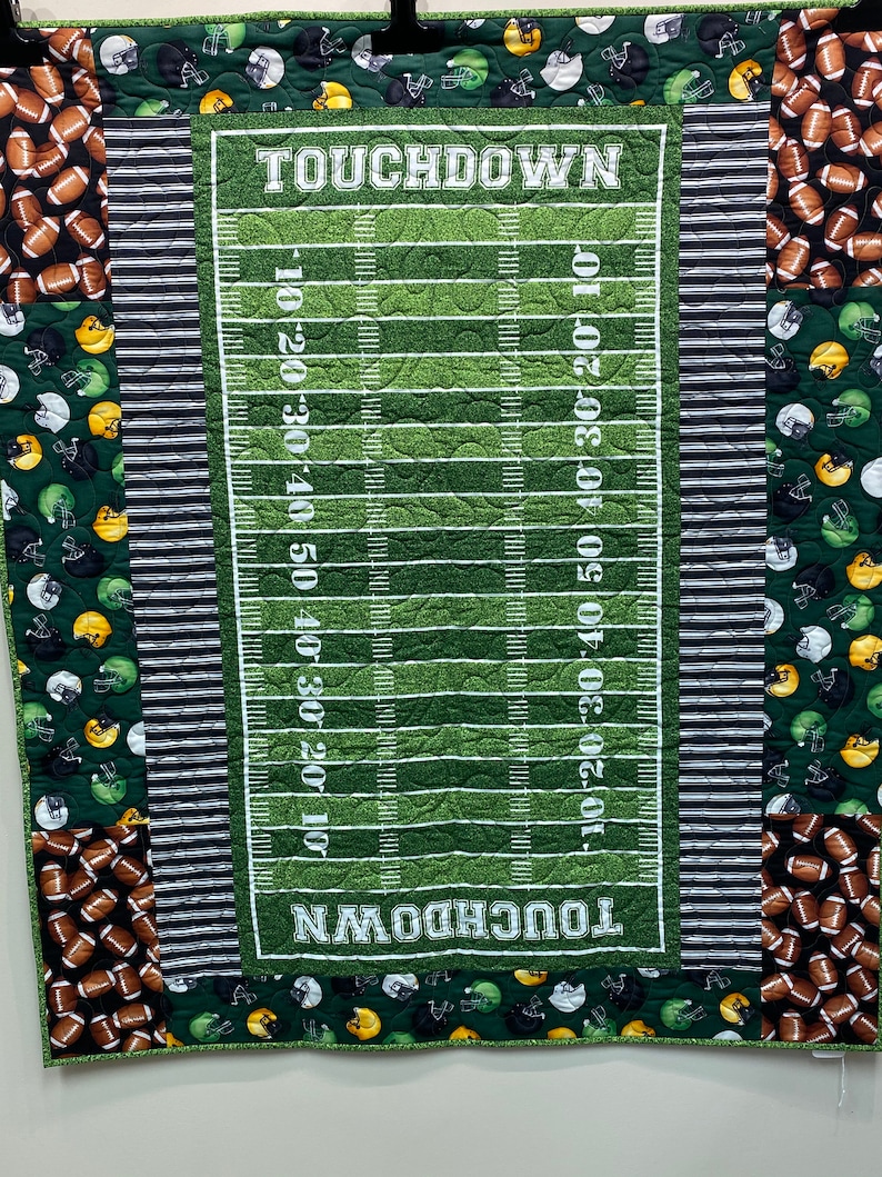 Football Quilt, Fleece, Fabric - Etsy