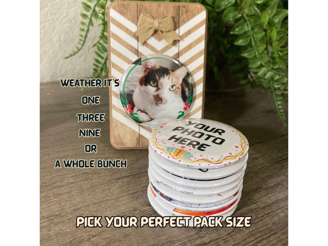 Larger Set Round Photo Magnets. Custom Keepsakes With Your Photos or ...