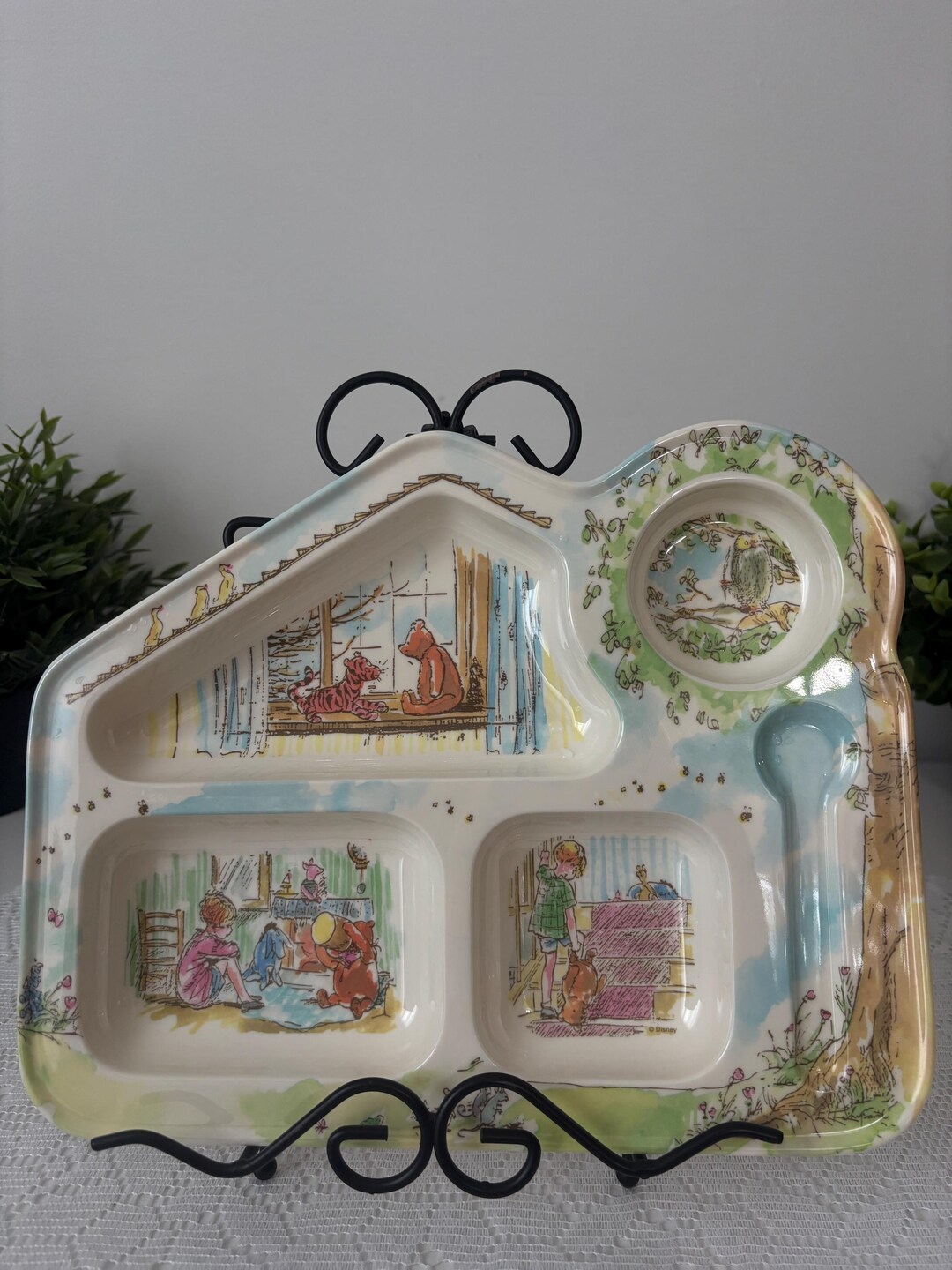 Vintage Winnie the Pooh Melamine Children's Tray, Kibouki Divided Plate ...