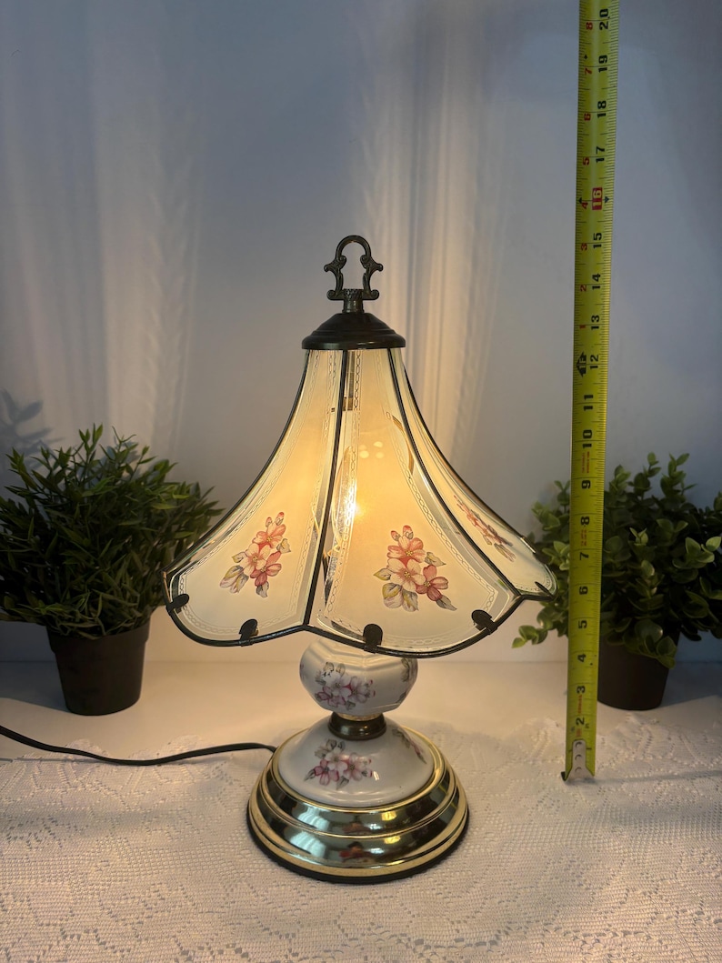 Lampe De Table Tactile Vintage, Pied En Céramique Doré Et Abat-jour ...