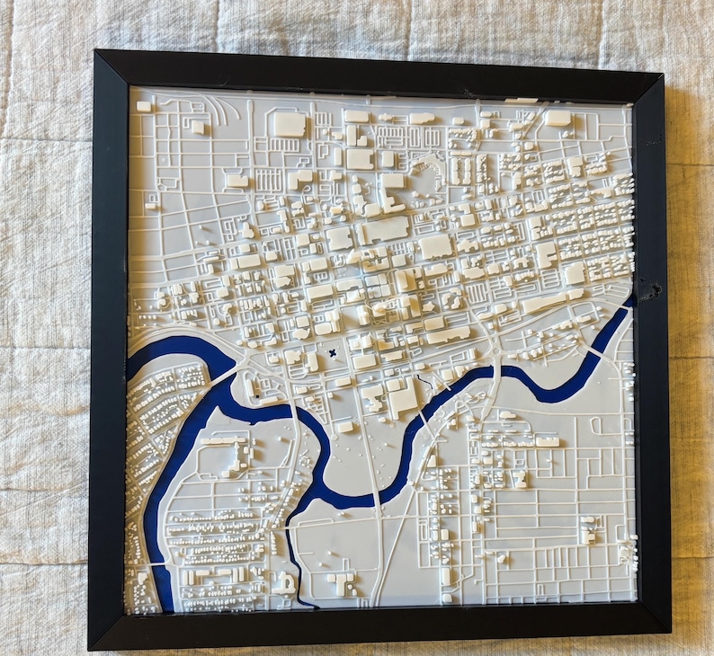3D Printed Map of Fort Wayne - Etsy