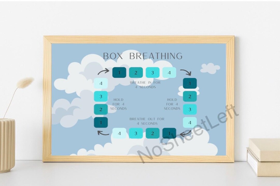 Box Breathing Poster for Kids – Calm Down Corner Printable – Anxiety ...