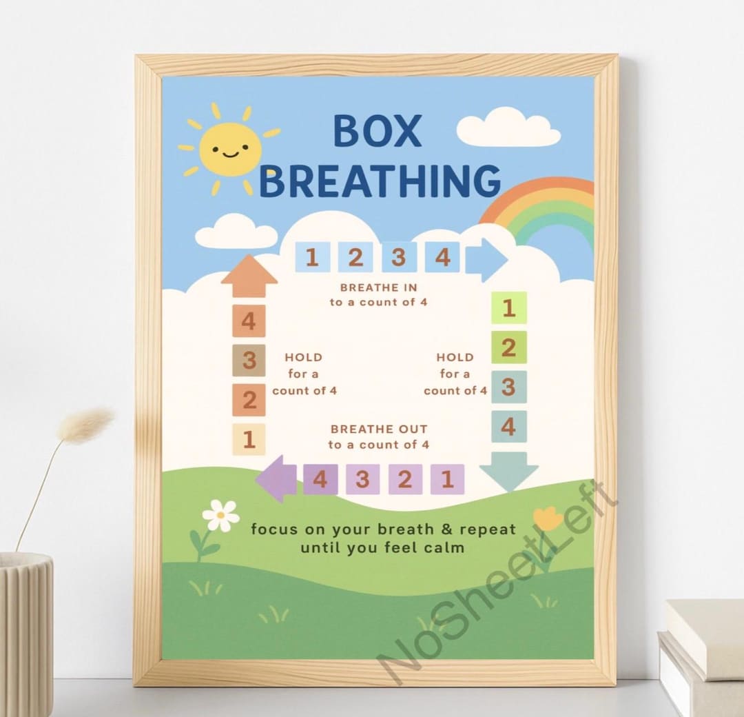 Mindfulness Breathing Poster for Kids – Box Breathing Printable - Etsy