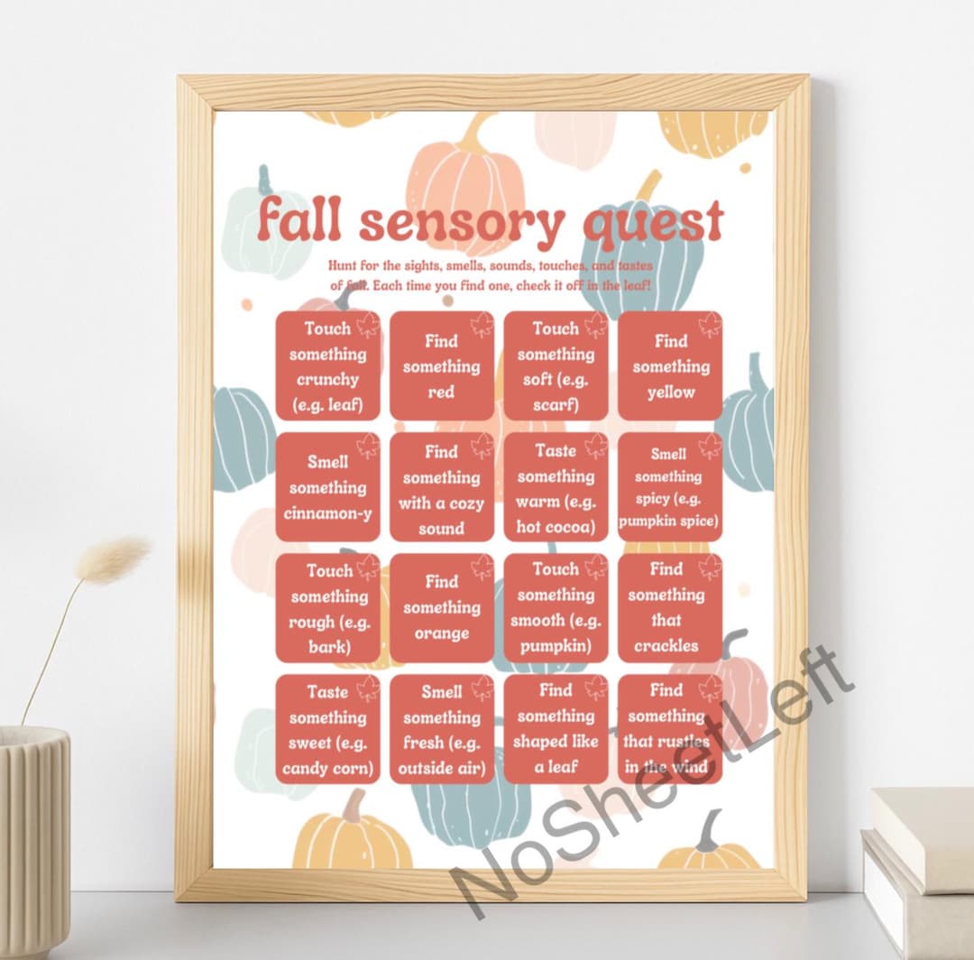 Fall Sensory Scavenger Hunt: Autumn Mindfulness Activity (PDF) - Etsy