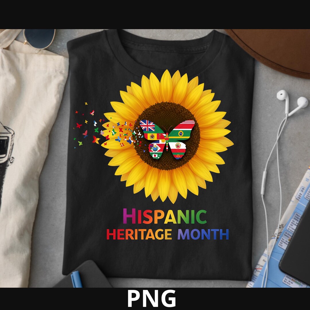 Hispanic Heritage Sunflower Flag PNG: Latin Pride Sublimation (digital ...