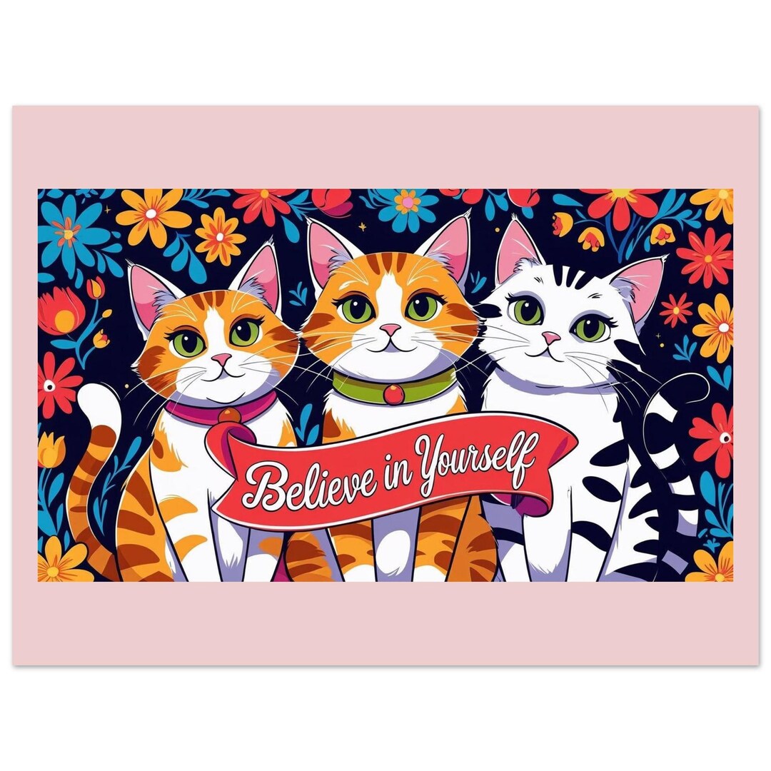 Cats Motivational Matte Paper Poster for Kids - Etsy