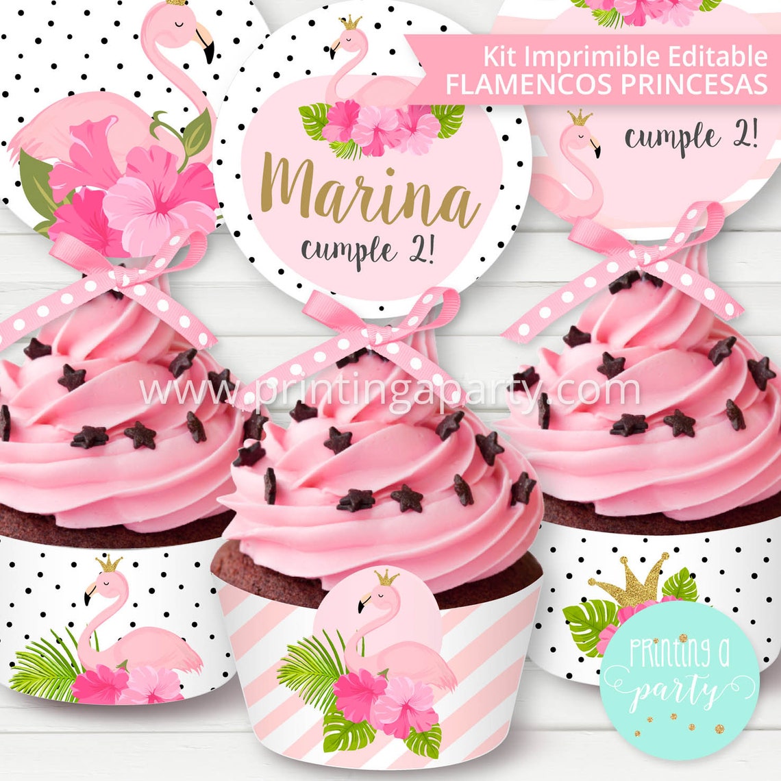 Flamingo Pink Princess Birthday Party Printable Party Mega Pack Kit ...