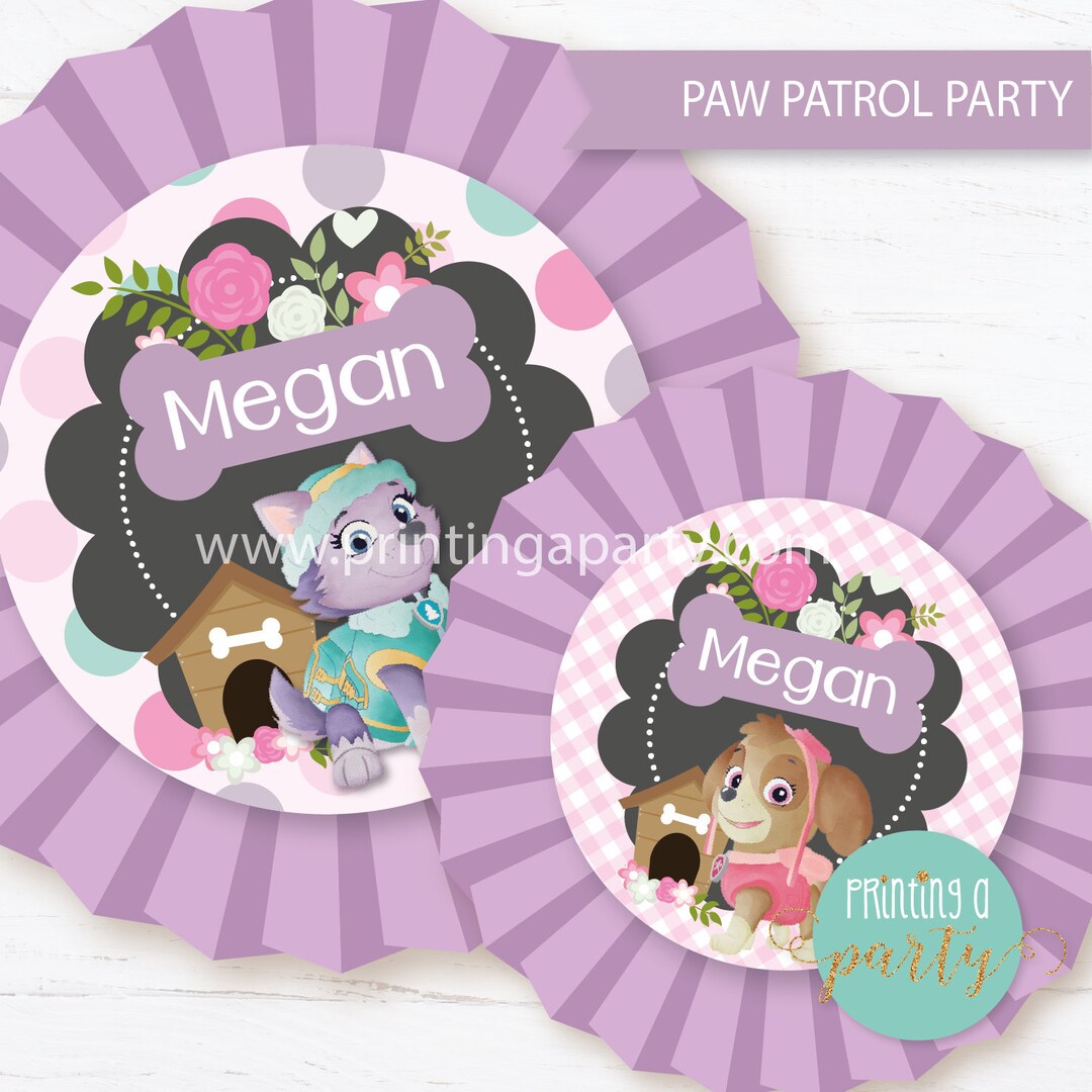 Paw-ty Girl Cake Topper Editable PDF Printable Paw-ty Girl - Etsy