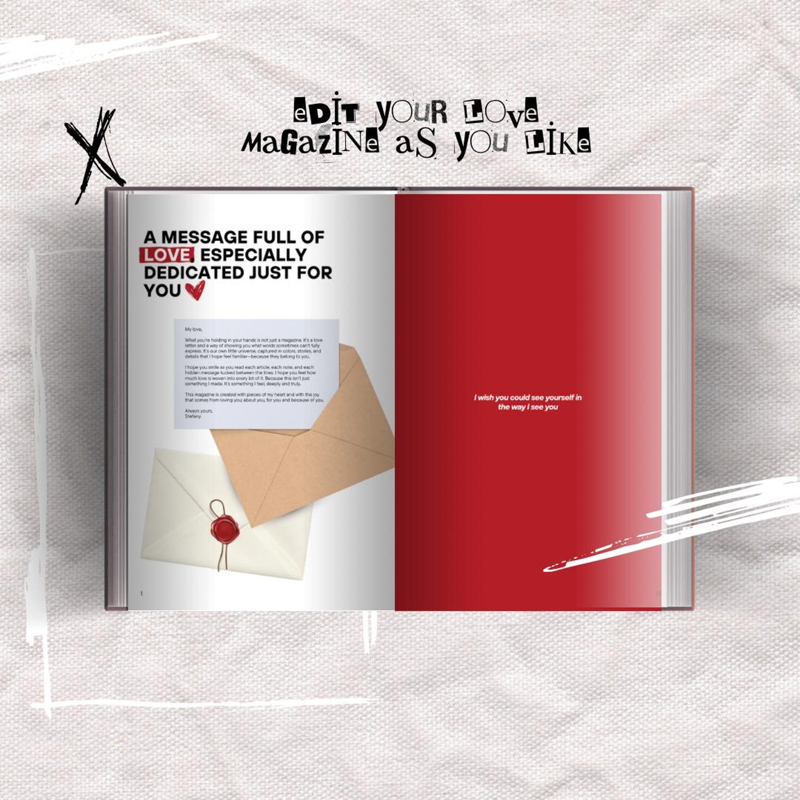 Editable Love Story Magazine – Unique Romantic Gift. DIY Romantic ...