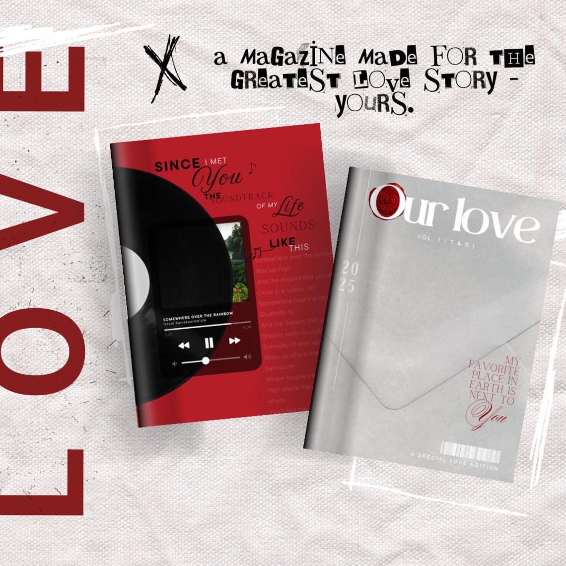 Editable Love Story Magazine – Unique Romantic Gift. DIY Romantic ...