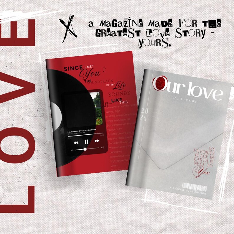Editable Love Story Magazine – Unique Romantic Gift. DIY Romantic ...