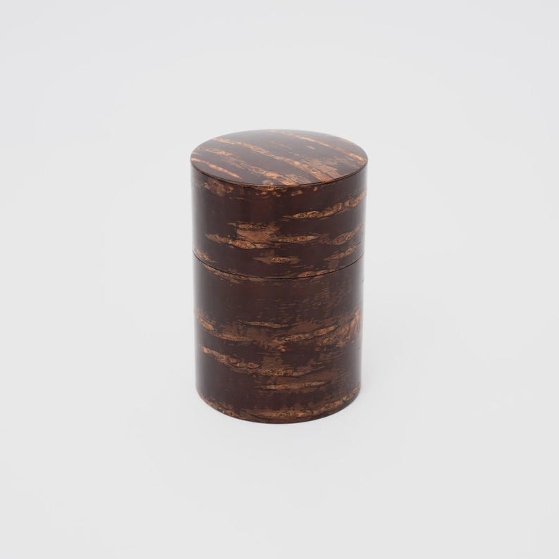 Handcrafted Akita Cherry Bark Tea Canister | Japanese Wooden Tea Caddy ...