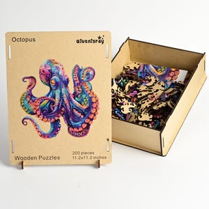 Colorful Octopus Wooden Jigsaw Puzzles – 200 Pieces | Self-care Gift ...
