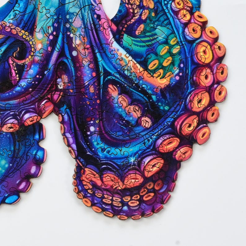 Colorful Octopus Wooden Jigsaw Puzzles – 200 Pieces | Self-care Gift ...