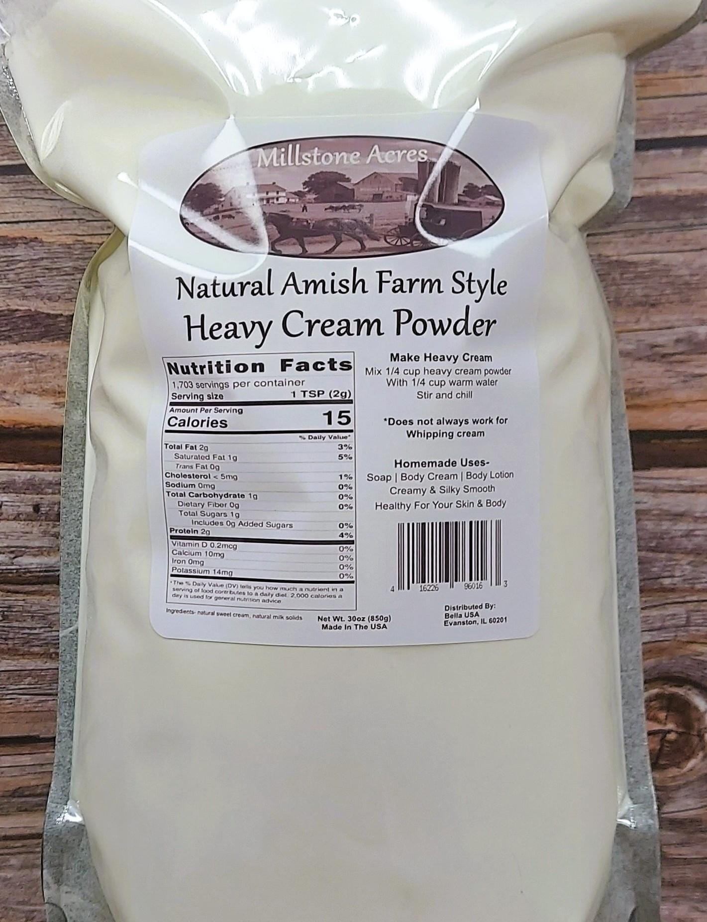 Amish Heavy Cream Powder | Natural Non-gmo Dairy, Baking, Creamer ...