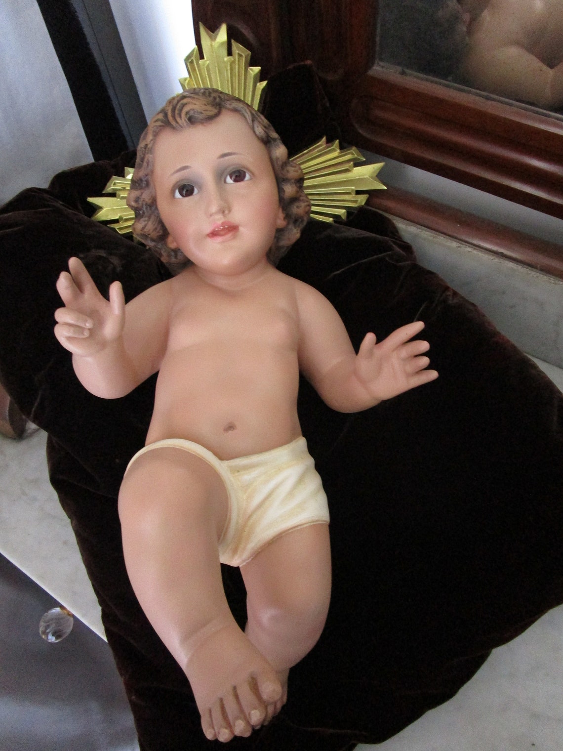 Antique Baby infant Child Jesus Statue with Glass Eyes. | Etsy