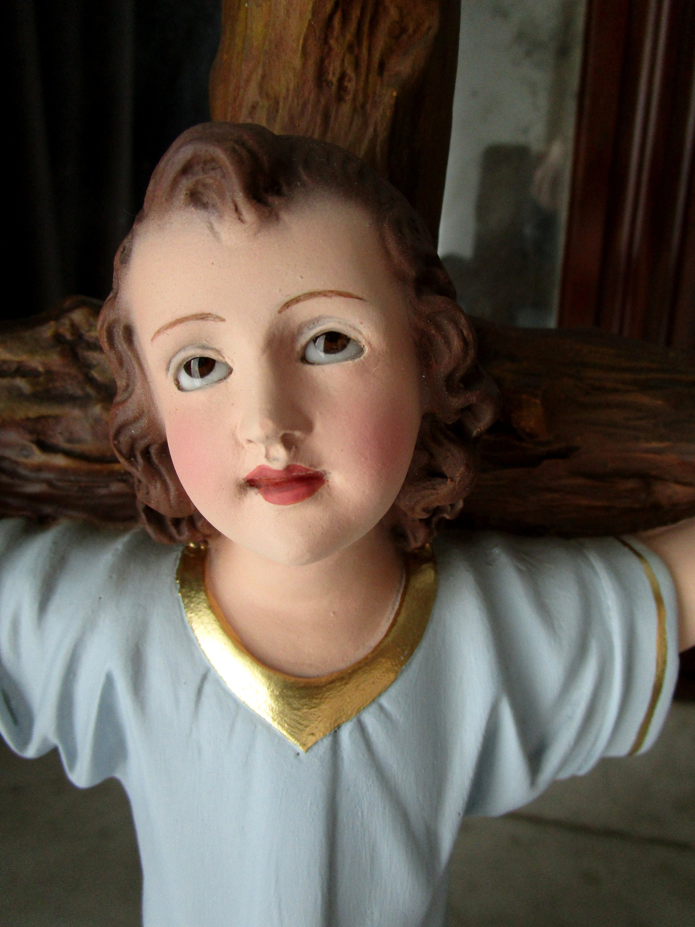 Infant Child Jesus on the Cross . Religious Statue Jesus Christ of the ...