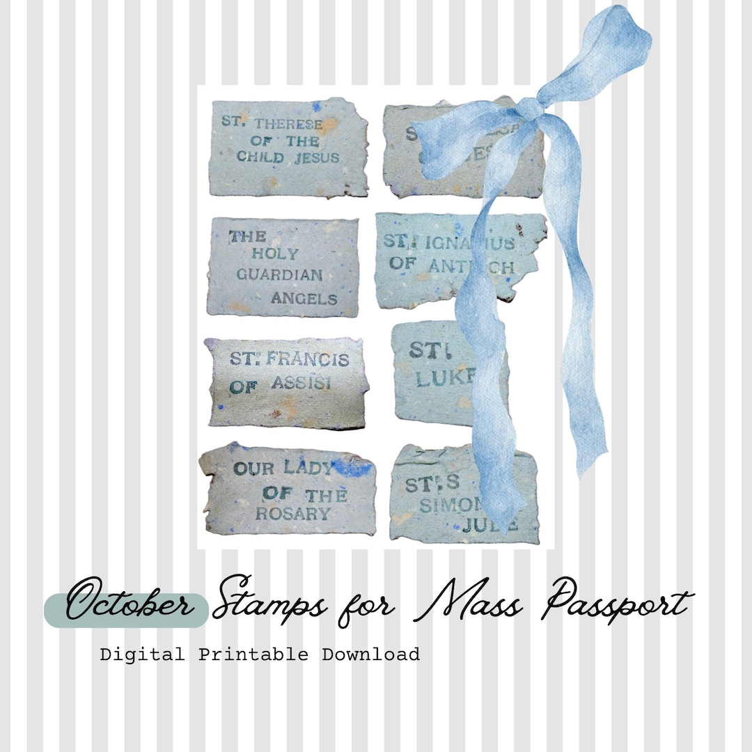 Catholic Mass Passport Stamps: October Feast Days (printable PDF) - Etsy