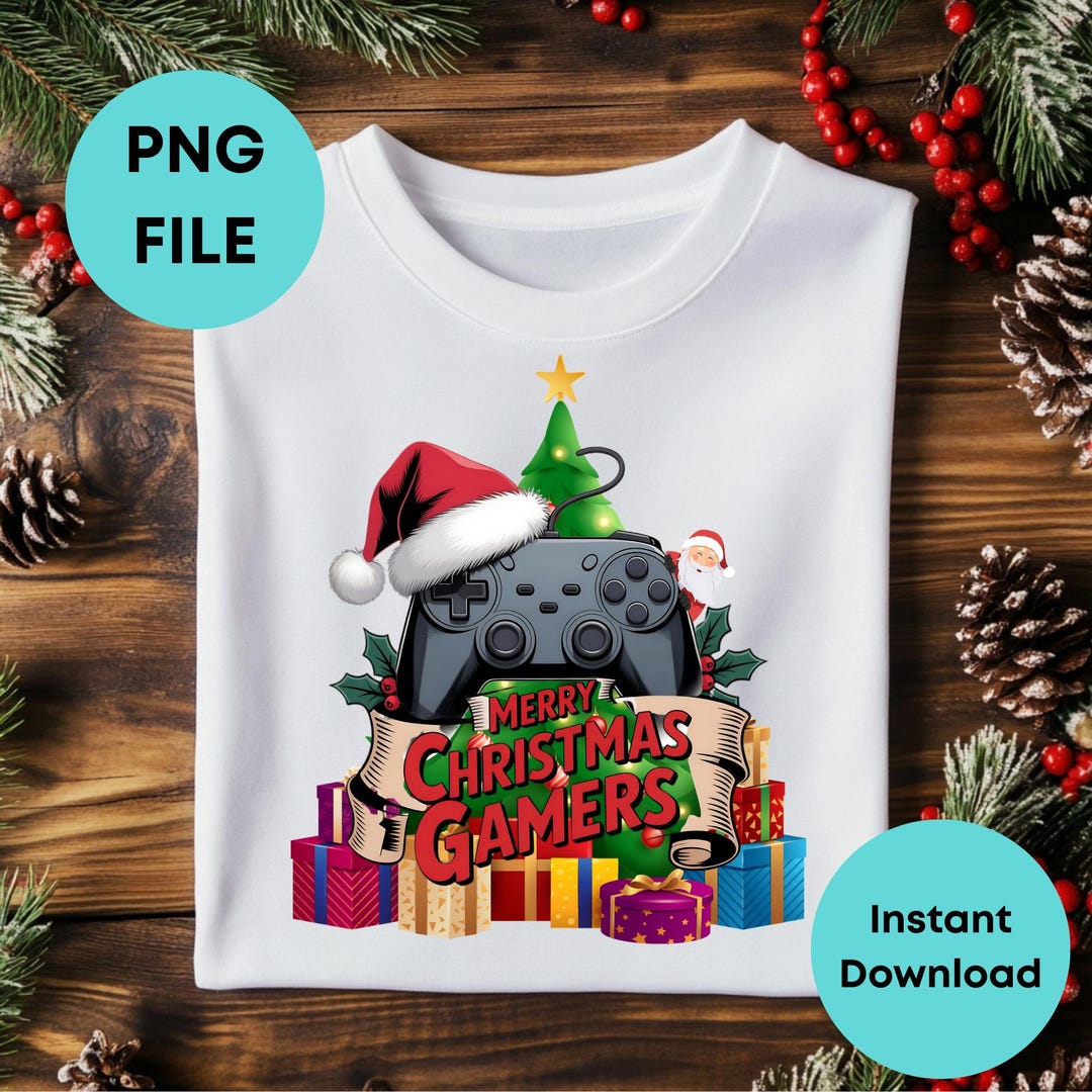 Game Controller Christmas PNG, Gamer Gift Box Design (digital Download ...