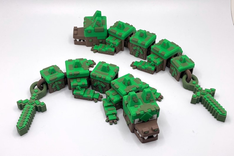 Elemental Block Dragons (flexible 3d Print) - Etsy