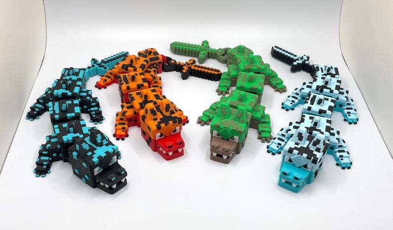 Elemental Block Dragons (flexible 3d Print) - Etsy