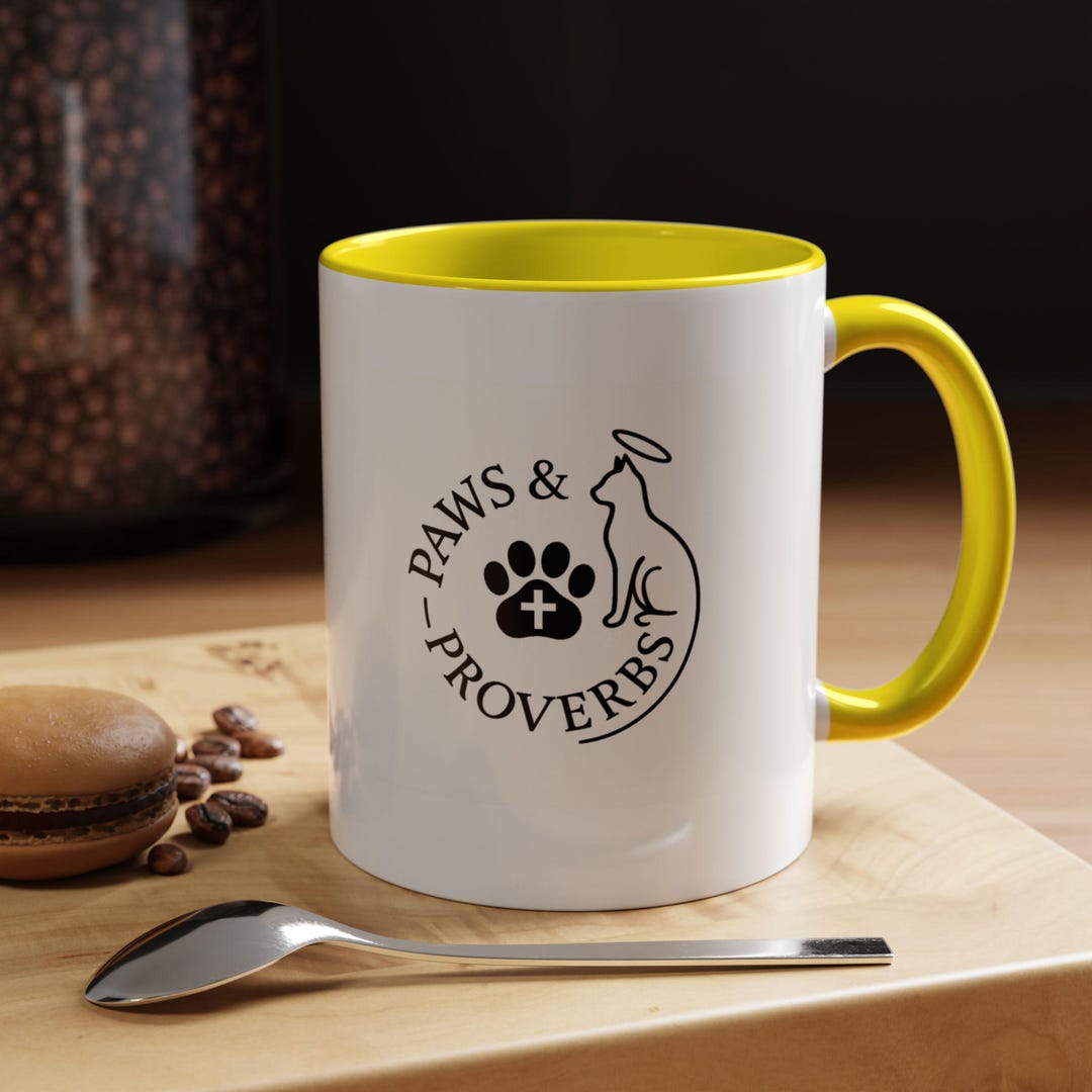 Paws & Proverbs™ Logo Coffee Mug – Christian Cat Lover Gift | Faith and ...