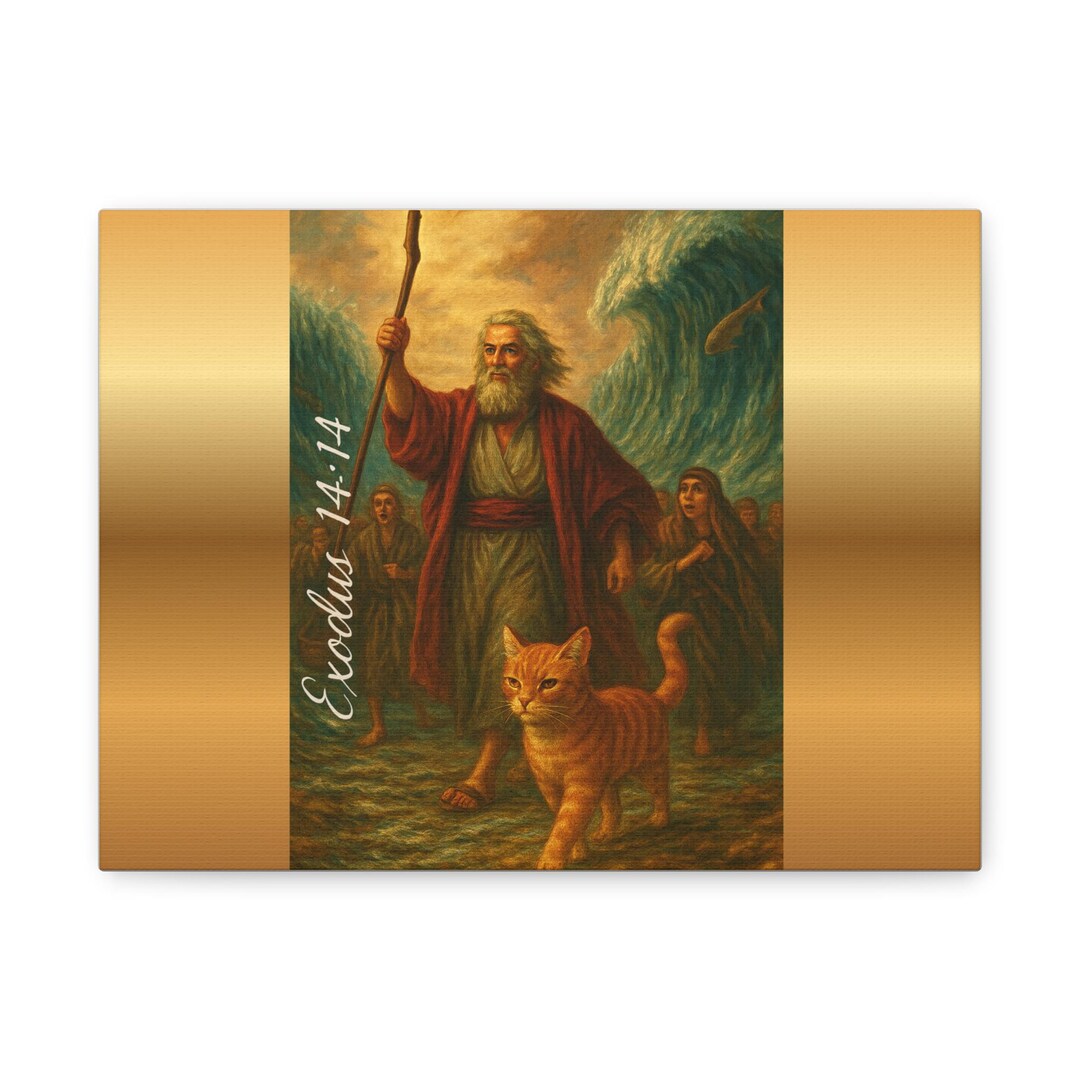Moses & Cat Red Sea Art | Christian Printable Wall Decor - Etsy