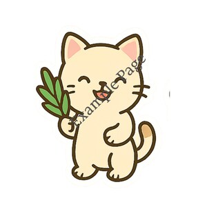 Kawaii Christian Cat Sticker Pack | Bible Journaling (PNG, Digital ...