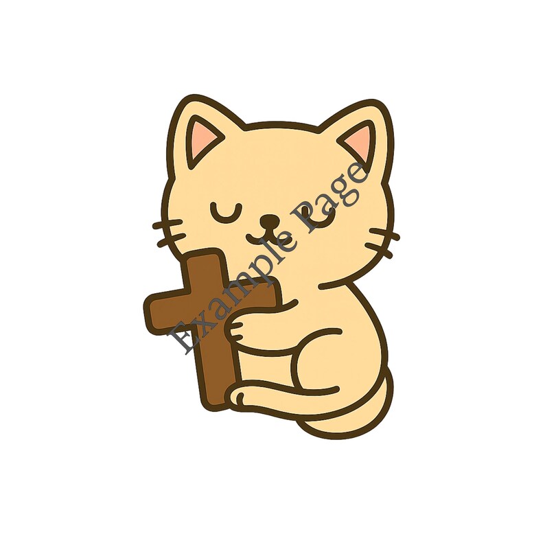 Kawaii Christian Cat Sticker Pack | Bible Journaling (PNG, Digital ...