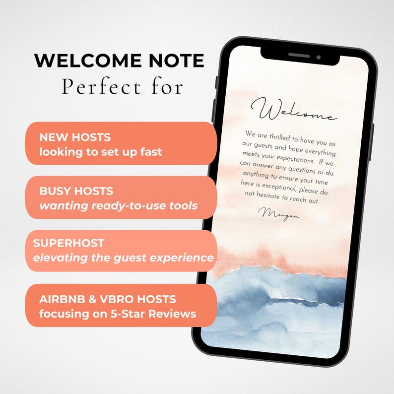 Guest Welcome Note | Airbnb Welcome PDF | Editable Canva Template ...