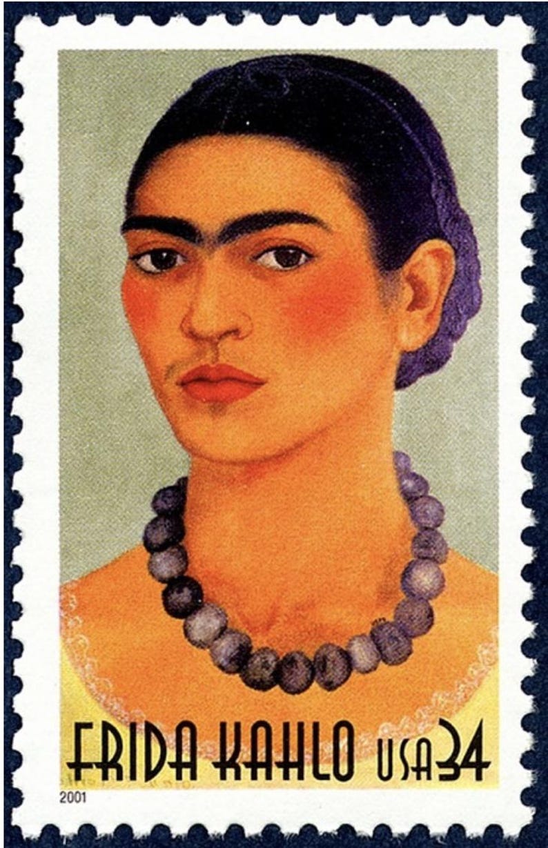 2001 USA Frida Kahlo Stamp - Postage Stamp Jewelry - Vintage Postage ...