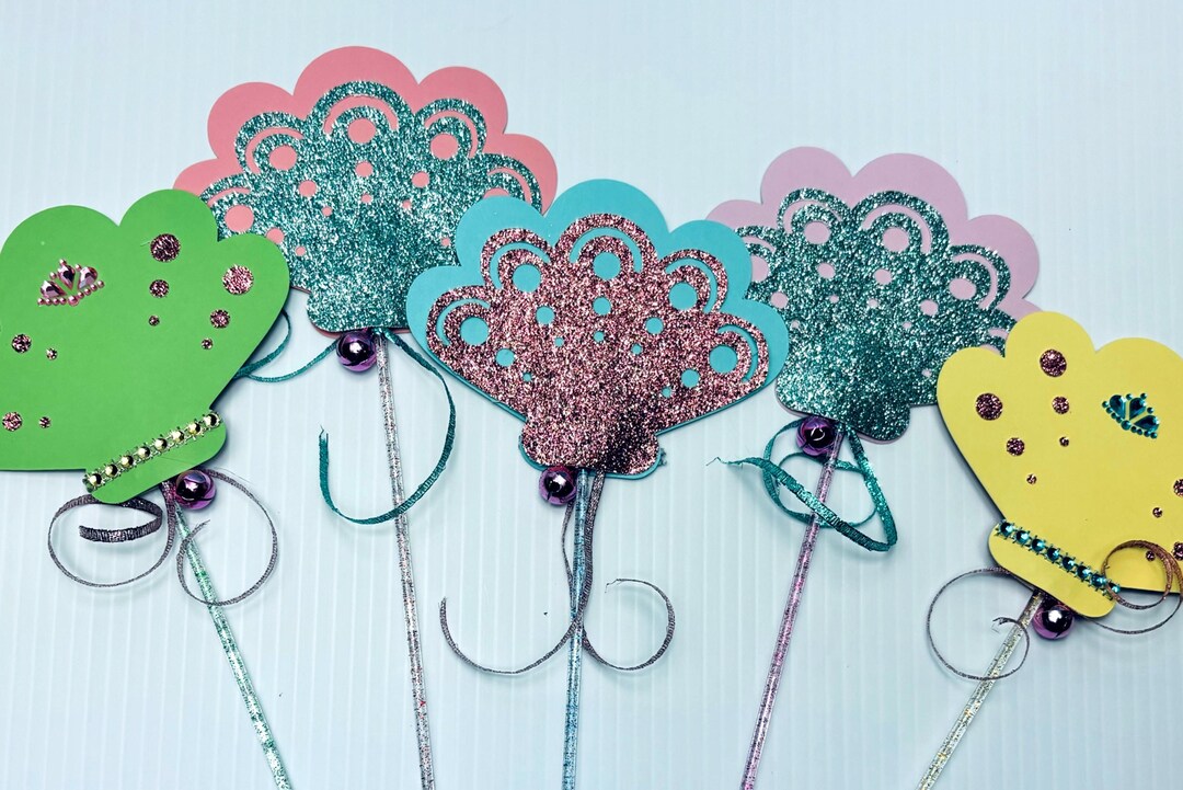 Mermaid Shell Wands - Set of 5 - Sparkle Party Favors With Bells ...